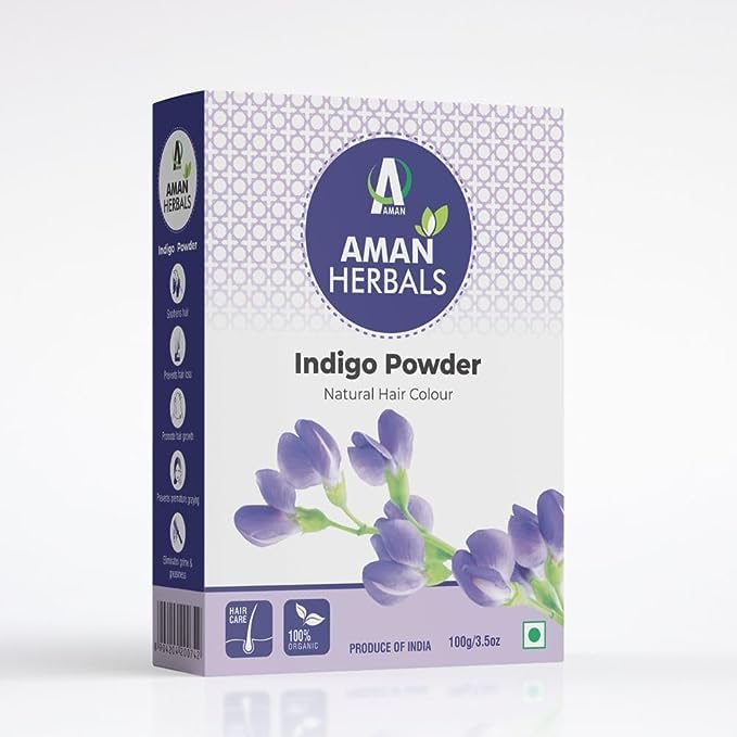 Buy 100% Organic and Herbal Indigo Powder, for Natural Hair Coloring ...