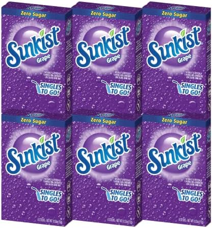 Amazon.com : Sunkist Singles-To-Go Drink Mix, Grape, Non-Carbonated ...
