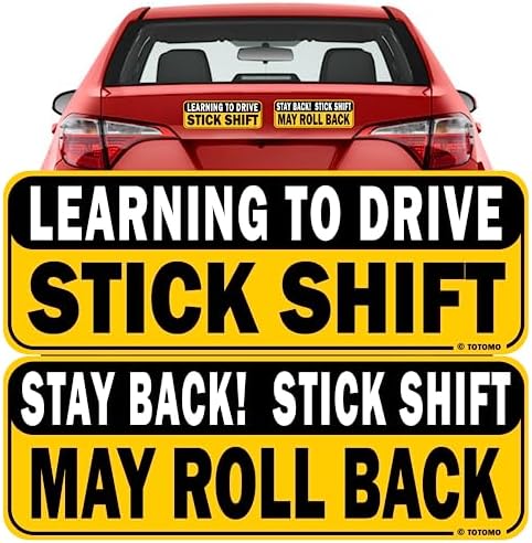 TOTOMO Learning to Drive Stick Shift Stay Back May Roll Back Car Magnet ...