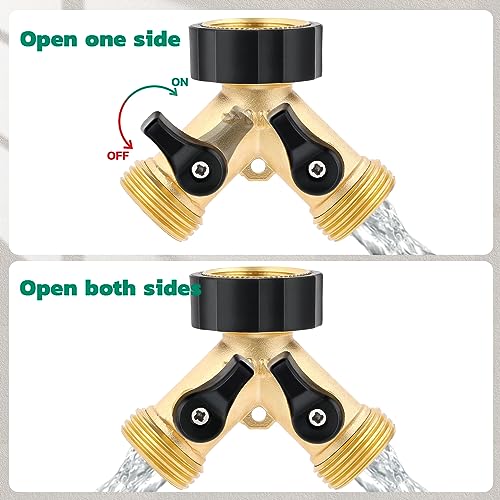 Snapklik.com : OURU Garden Hose Splitter,2 Way Heavy Duty Brass Y ...