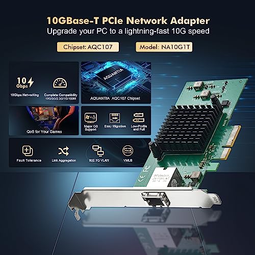 Snapklik.com : 10G Ethernet PCIe Network Adapter, AQUANTIA AQC107 Chip ...