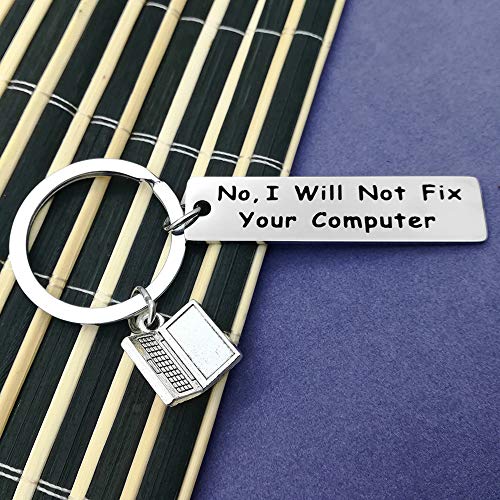 Computer Programmer Gift Keychain Funny Keychain Gift No I Will Not Fix ...