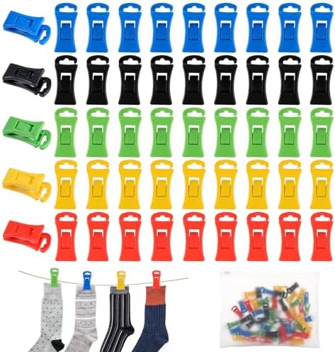Amazon.com: 50PCS Sock Clips for Laundry, Colourful Sock Clip, Sock ...