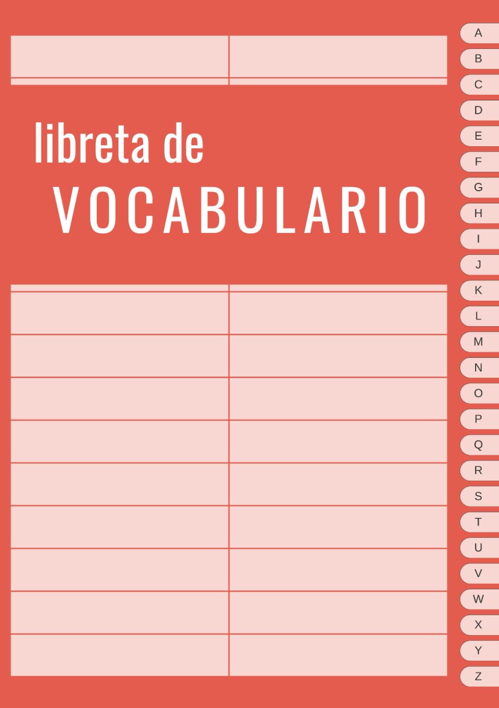 Amazon.com: Libreta de vocabulario: 2 columnas, índice alfabético, A5 ...