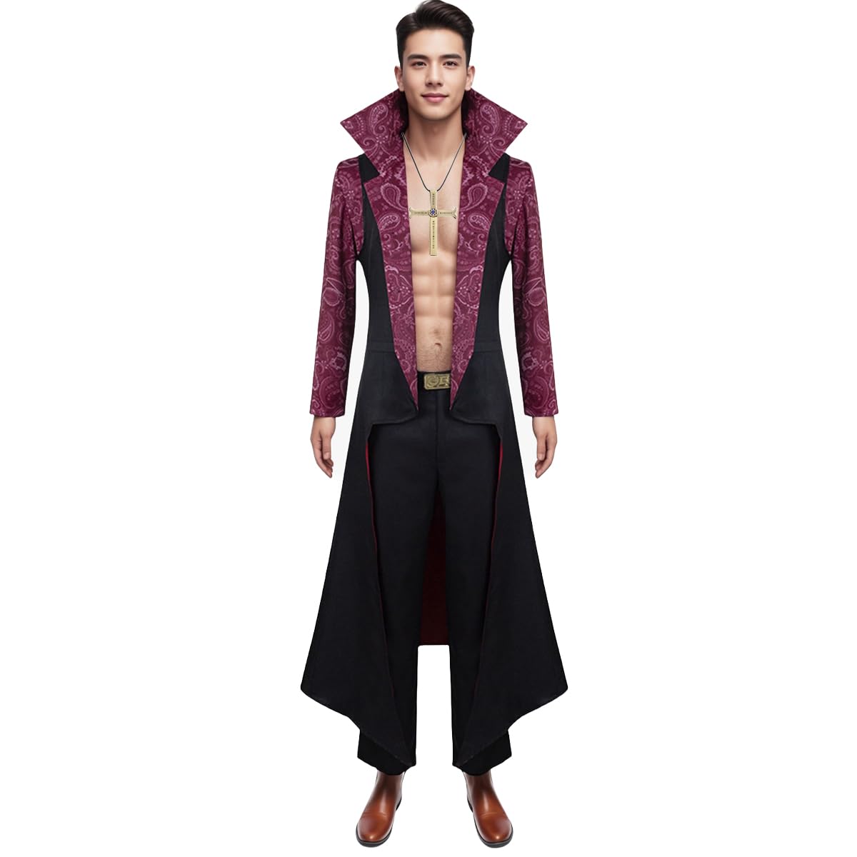 Buy Dracule Mihawk Cosplay Costume Anime Uniform Cloak Pants Movie Real ...