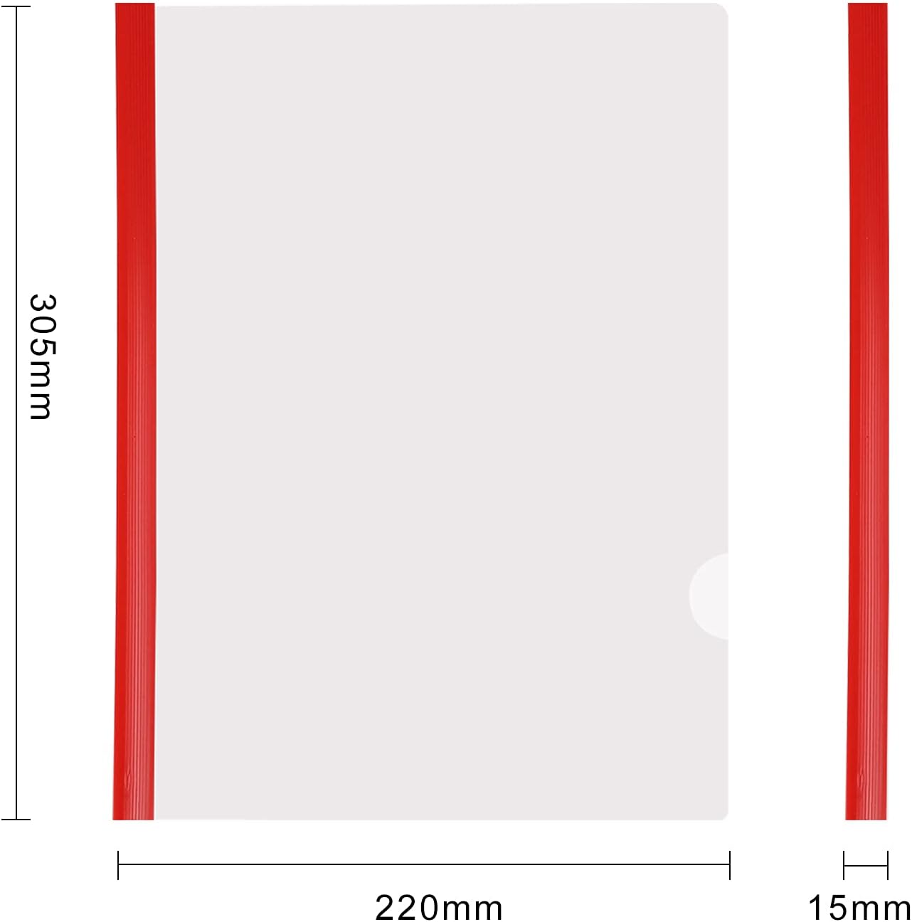 Buy GUOKOFF A4 Clear Report Cover, 7mil, Red(10 Pack), 15mm Sliding Bar ...