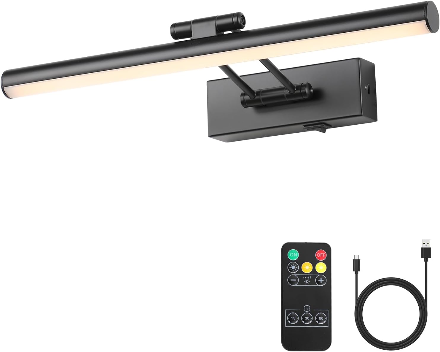 JOOSENLUX Battery Operated Picture Light Dimmable Wireless Gallery ...