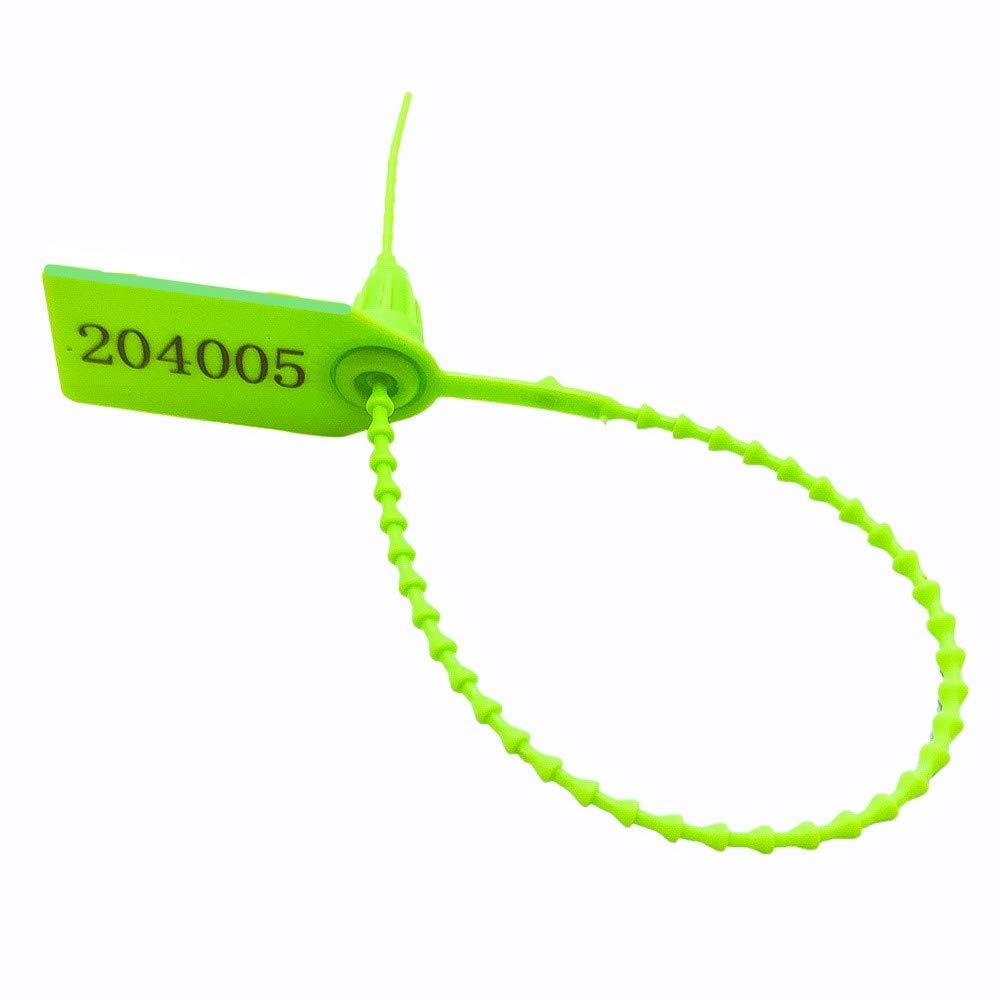 Green Plastic Security Tags Numbered Tamper Proof Seals Self Locking ...