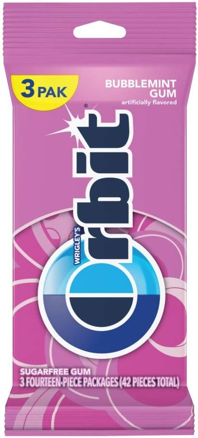Amazon.com: Orbit Bubblemint Sugarfree Gum, 14 pieces, (Pack of 12 ...