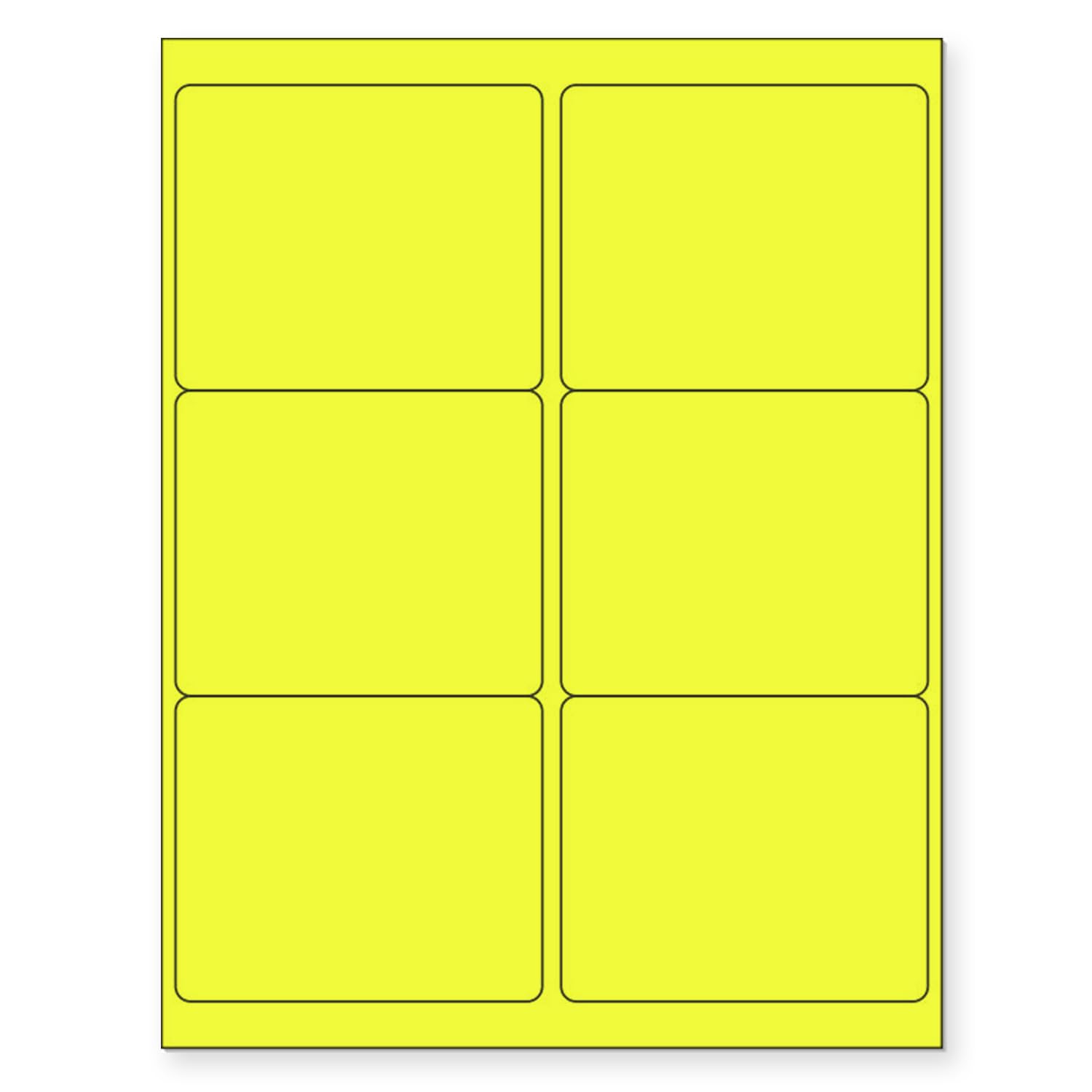 Amazon.com : 8-1/2 x 11 Neon Color High Light Fluorescent Labels for ...