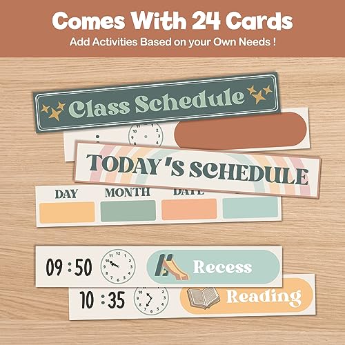Snapklik.com : Godery Boho Daily Schedule Pocket Chart For Classroom