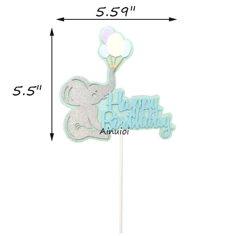 Buy Baby Elephant Happy Birthday Cake Topper, Animal Elephant Theme ...