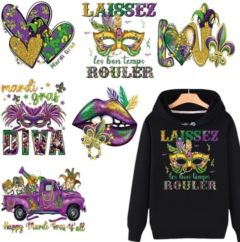 Amazon.com: Doneace Valentine's Day Mardi Gras Teacher Iron on ...