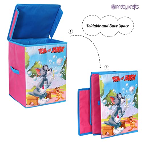 PrettyKrafts Fabric Tom & Jerry Storage Box Big Blue / Toy Organiser ...