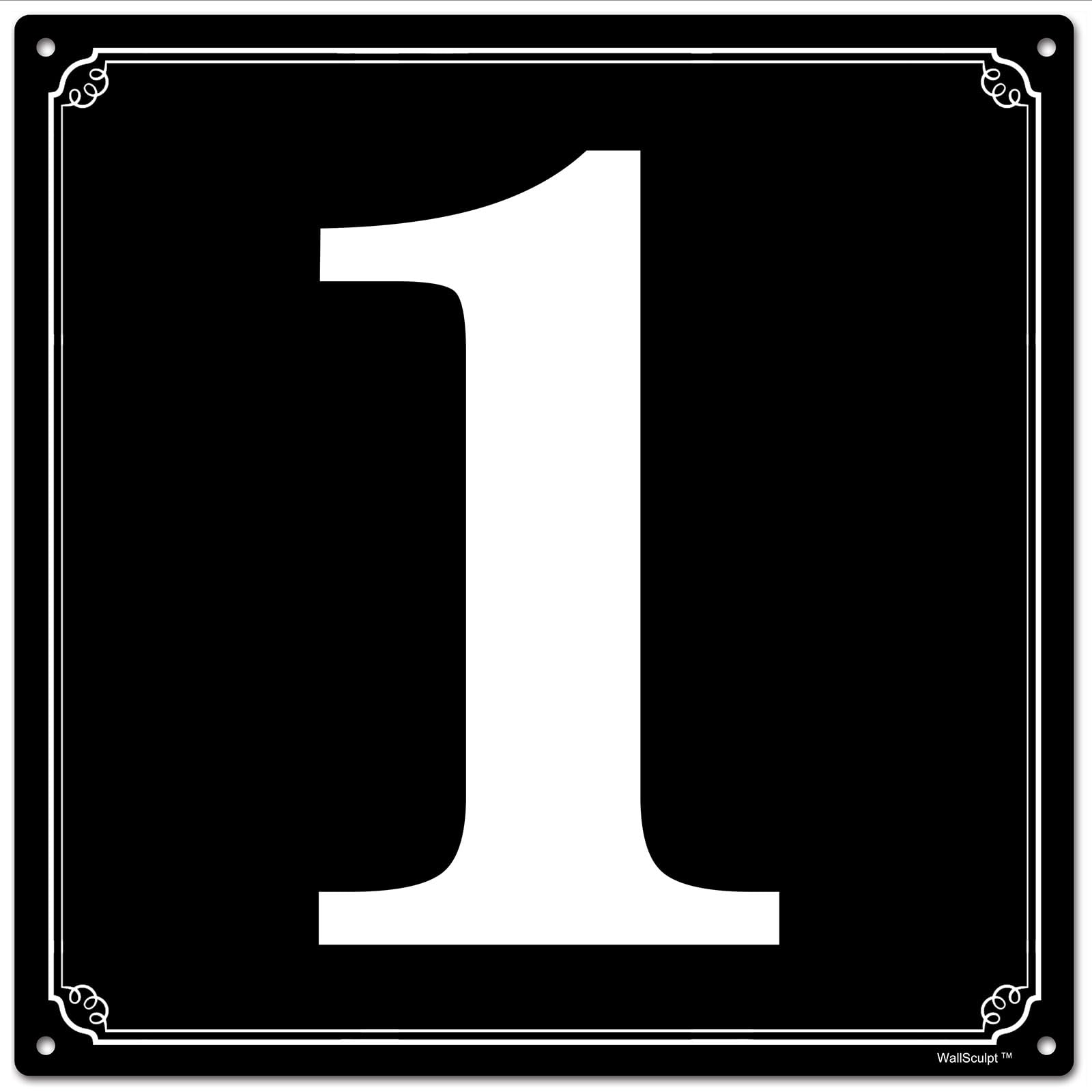 Amazon.com: 8x8 inch Metal Number Sign 1, Parking Spot Aluminum Signs ...