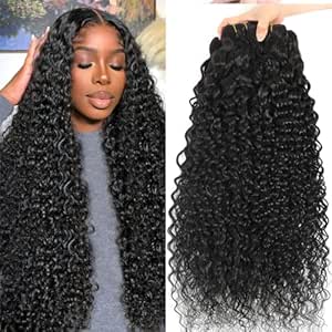 Amazon.com : Human Hair Bundles 26 28 30 Inch 12A Brazilian Water Wave Bundles 100% Unprocessed ...