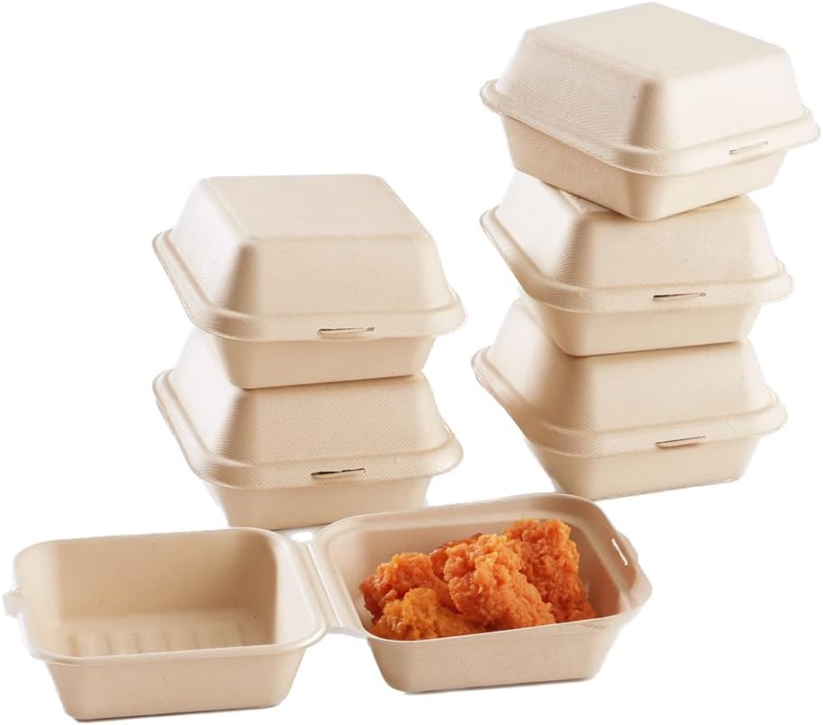 Amazon.com: AHXHWKA 50 Pack Compostable Clamshell Take Out Containers ...