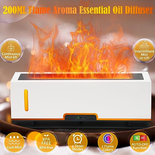 Snapklik.com : Flame Diffuser Humidifier Essential Oil Diffusers 200ml ...