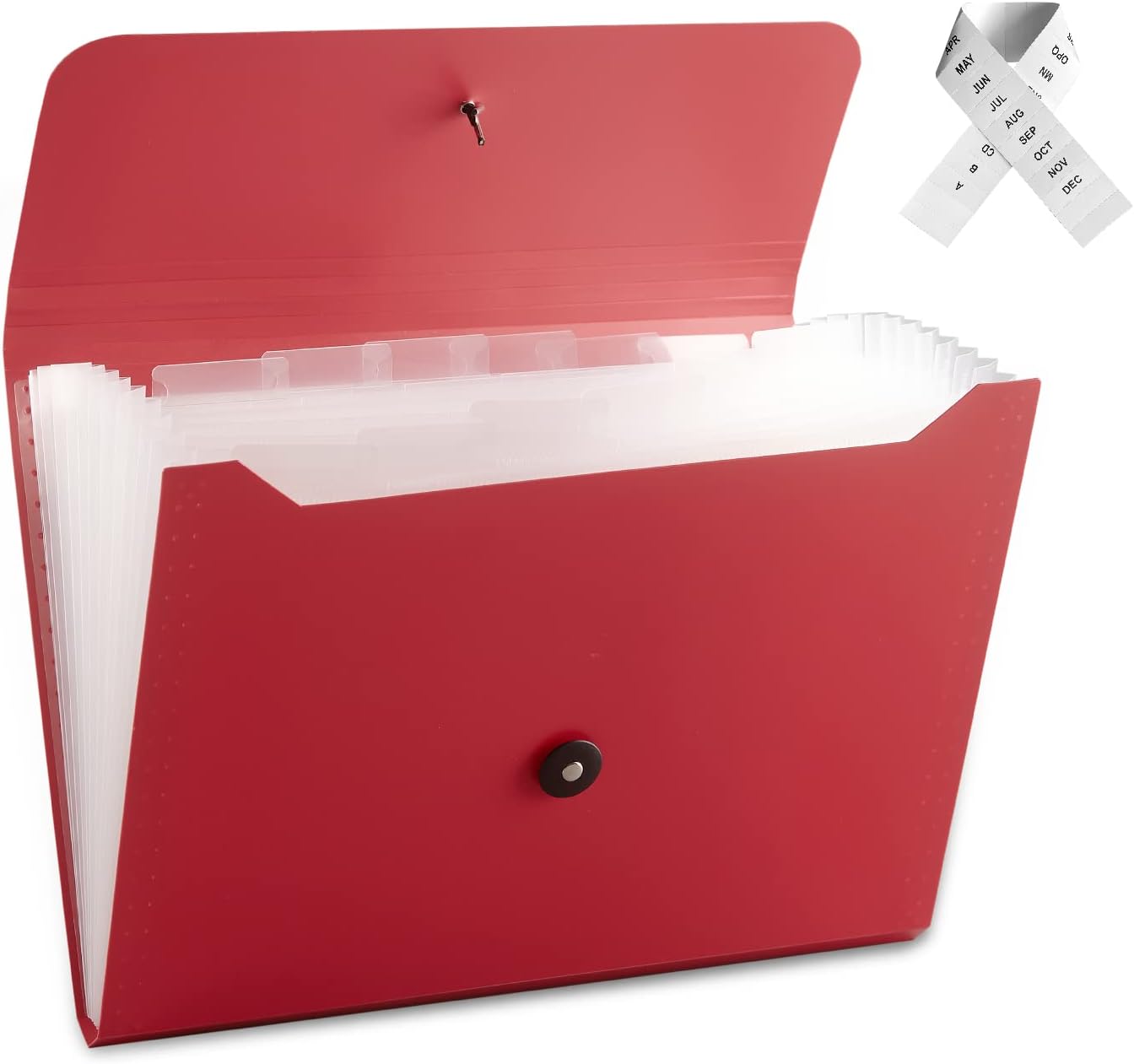 Amazon.com : Nicfaec Expanding File Folder with 13 Pockets, Red ...