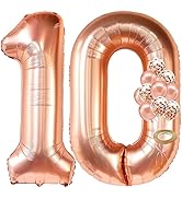 Amazon.com: KatchOn, Giant Rose Gold 17 Balloon Numbers - 40 Inch | 17 ...