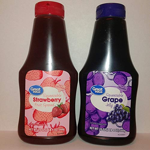 Amazon.com : Great Value Squeezable Strawberry Fruit Spread & Grape ...