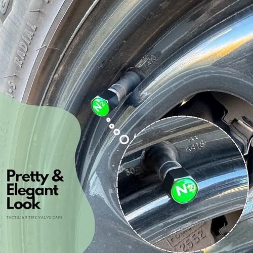 Tactilian N2 Car Tire Valve Stem Caps | Leakproof Aluminum Tire Valve ...