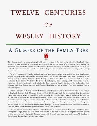 Amazon.com: Twelve Centuries of Wesley History: A Glimpse of the Family ...