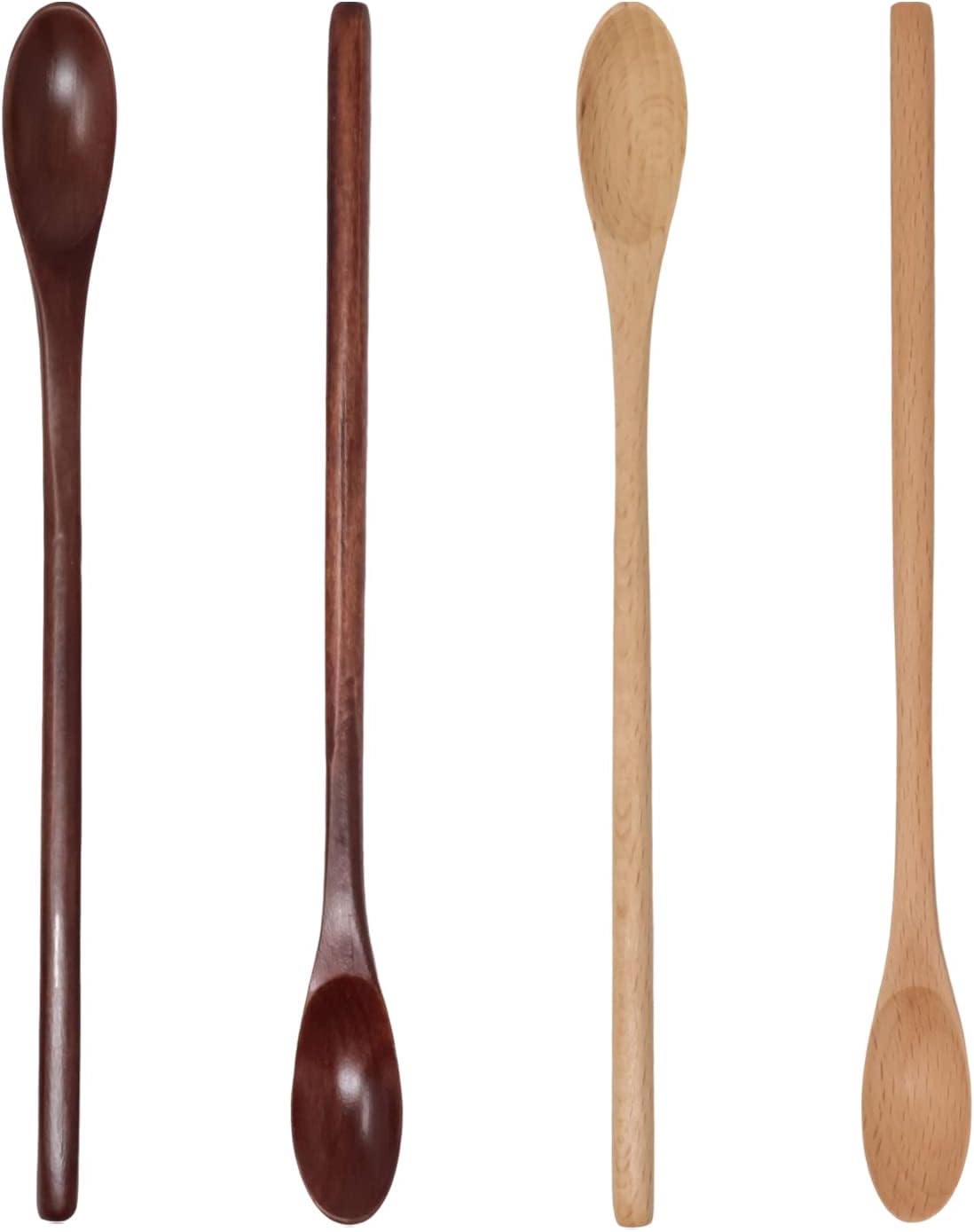 Amazon.com: 4 Pieces Wooden Coffee Mixing Spoons Long Handle Cocktail ...