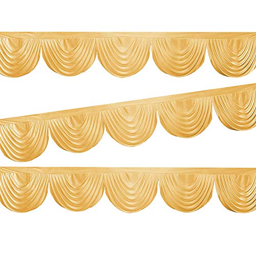 Trimming Shop Curtain Swag Gold Ice Silk Detachable Swag For Curtains 3 ...