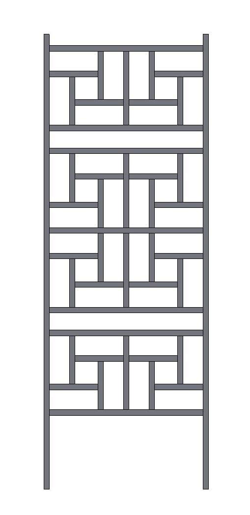 Buy Single Panel Chinese Pinwheel Motif Aluminum Metal Garden Trellis ...