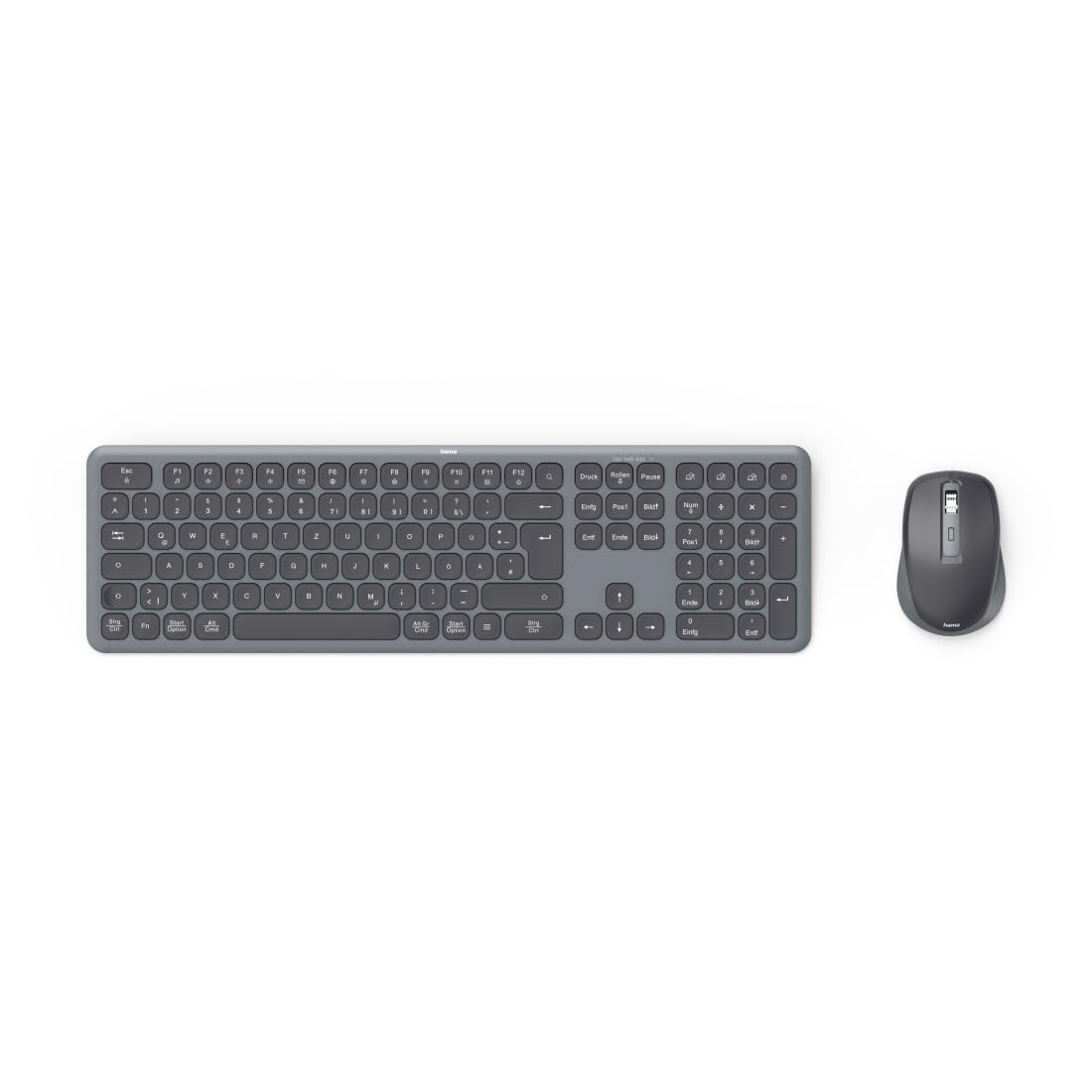 Hama Wireless Keyboard Mouse Set WKM-550 (Multi-Device 2.4GHz via USB ...