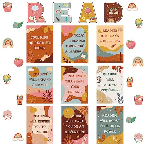 Buy Zonon 45 Pcs Boho Reading Classroom Decorations Read Bulletin Board ...