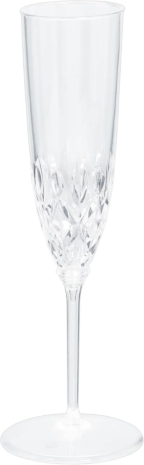 Amazon.com: Glass-Like Plastic Champagne | Clear | Pack of 20, Crystal ...