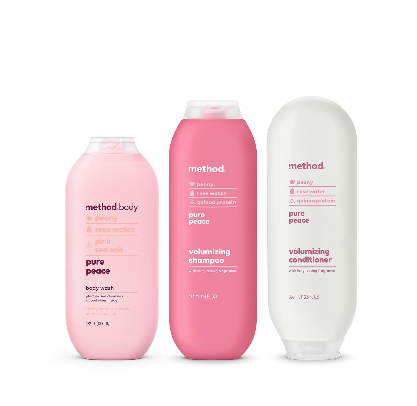 Amazon.com : Method Hair and Body Variety Pack - Pure Peace - Shampoo ...