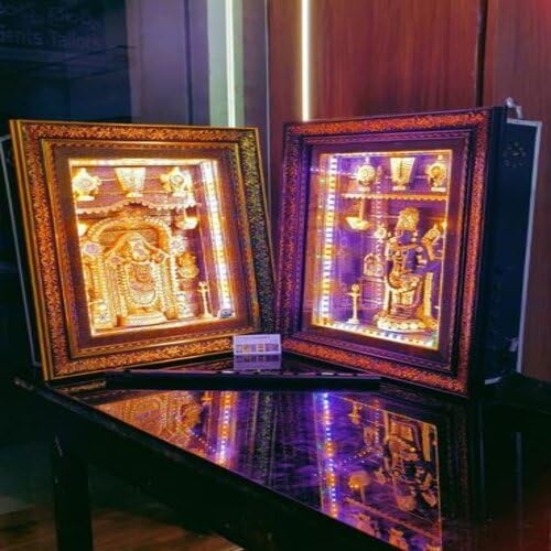 Balaji/Lord Venkateswara Photo Frame With Led Lights,Wooden Box Type ...
