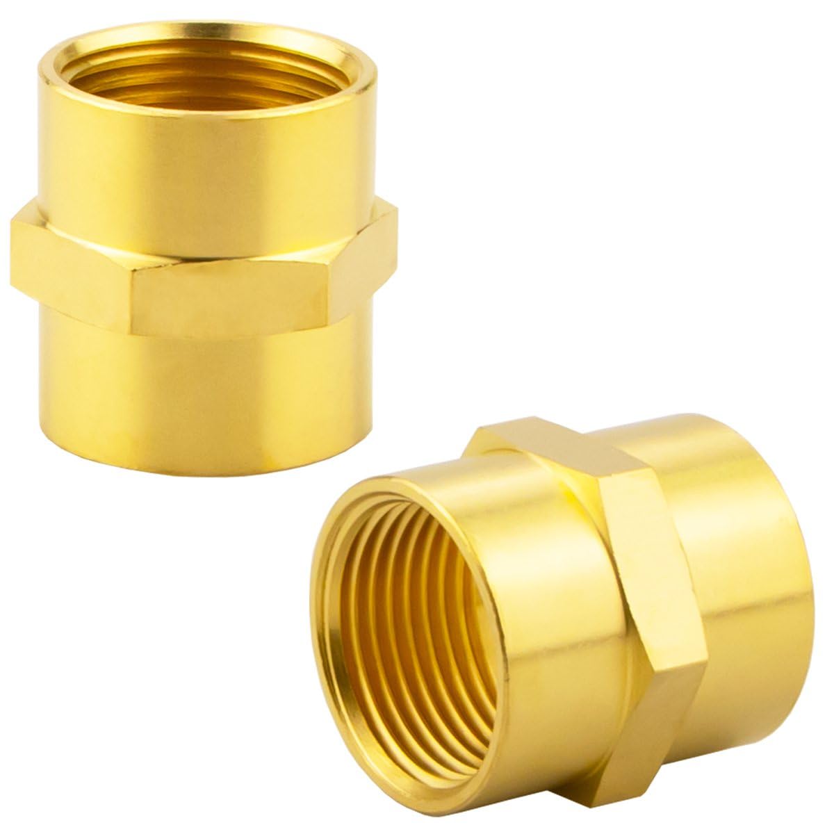 Snapklik.com : (2-Piece) 3/4" X 3/4" NPT Brass Coupler Coupling Female ...