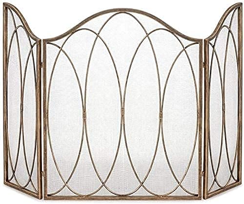 Spark Protection Extra Large Gold Arch Fireplace Screen with Mesh Cover ...