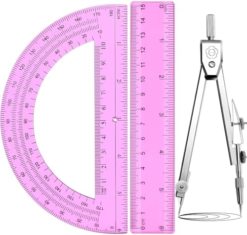 Amazon.com : Zonon 3 Pcs Geometric Math Set, Drawing Compass, 6 Inch ...