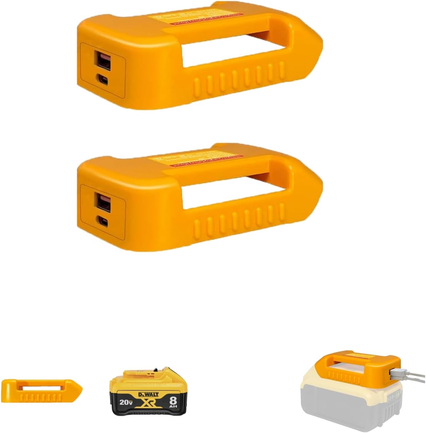 Amazon.com: USB Charger Adapter for Power Tool Battery (2Pack for ...