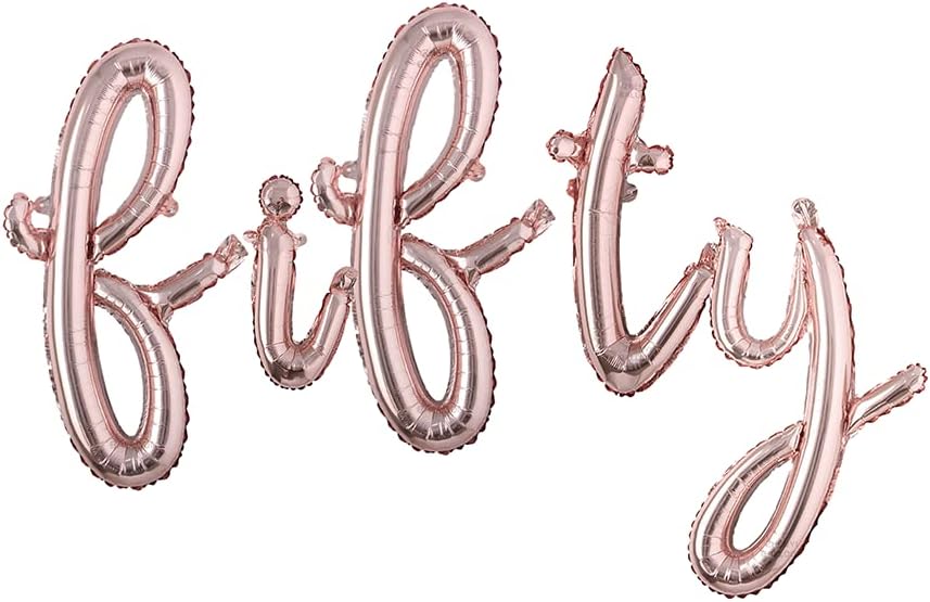 Amazon.com: Rose Gold Cursive Letters Balloons Script - 16" - Spell out ...