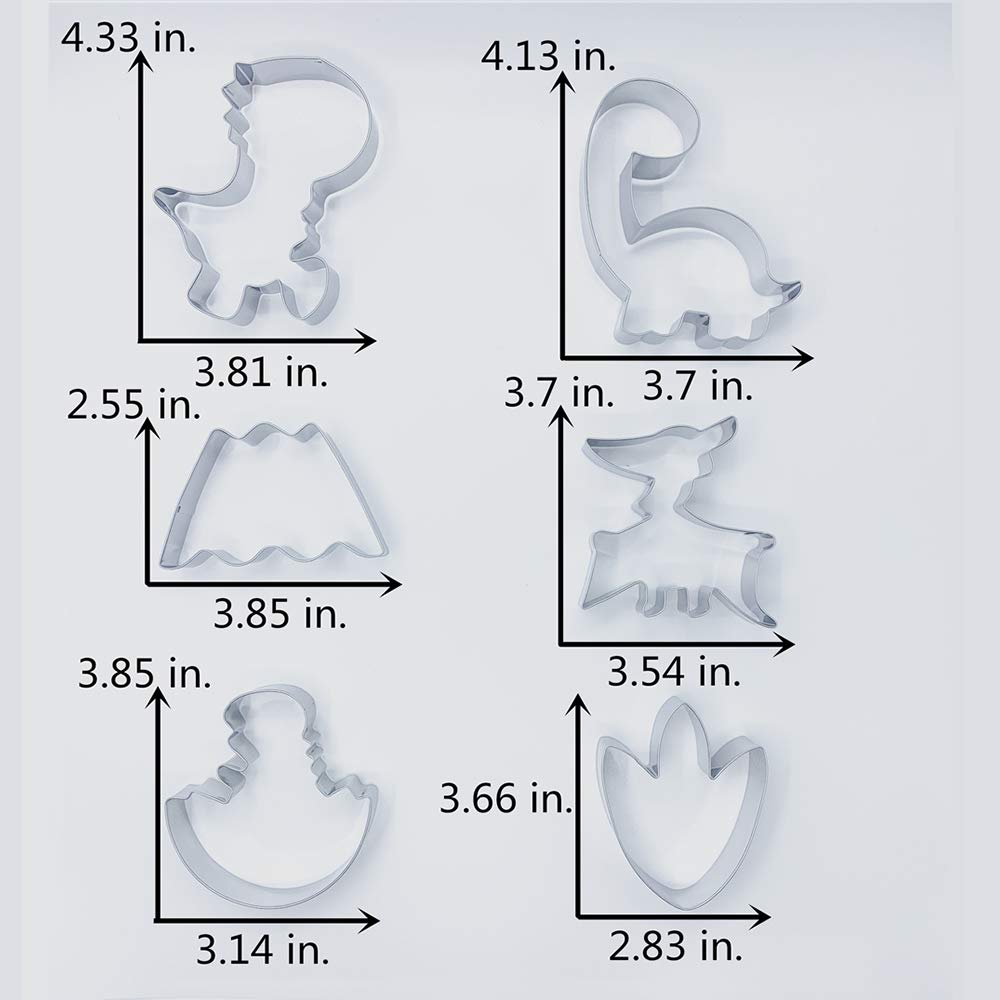 Buy LILIAO Cute Dinosaur Cookie Cutter Set - 6 Piece - T-rex ...