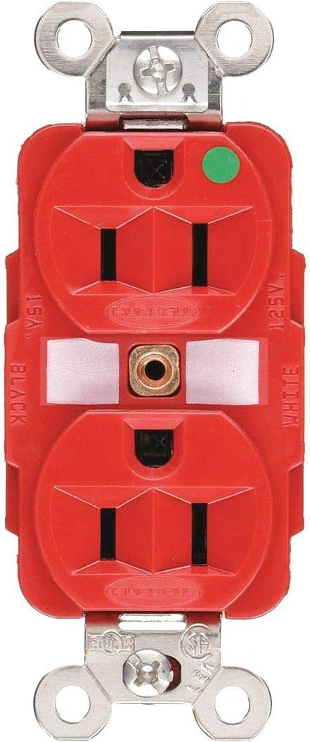 Receptacle, Duplex, 15A, 5-15R, 125V, Red - Electrical Outlets - Amazon.com