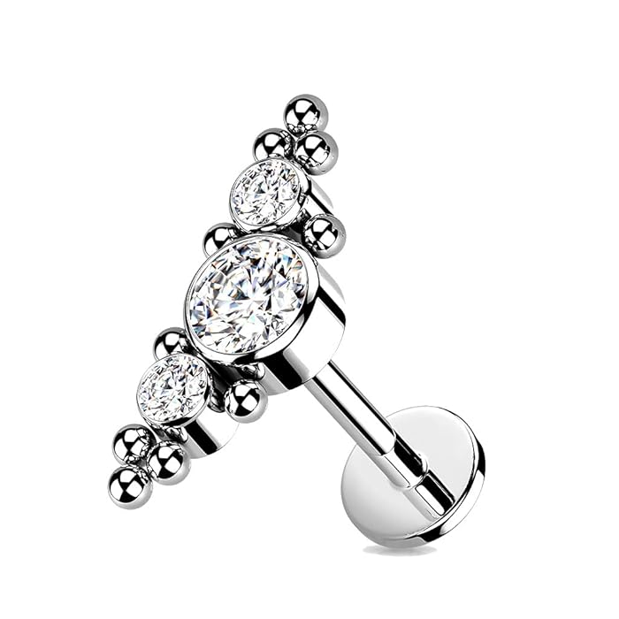 Buy Dynamique Implant Grade Titanium Threadless Push in Labret, Flat ...