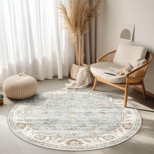 Amazon.com: MUJOO Green Round Rug 4ft,Circle Washable Area Rugs for ...