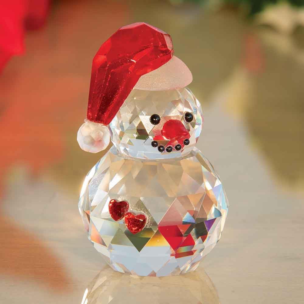 Amazon.com: Crystal Snowman Figurines Collectibles with Top Hat ...