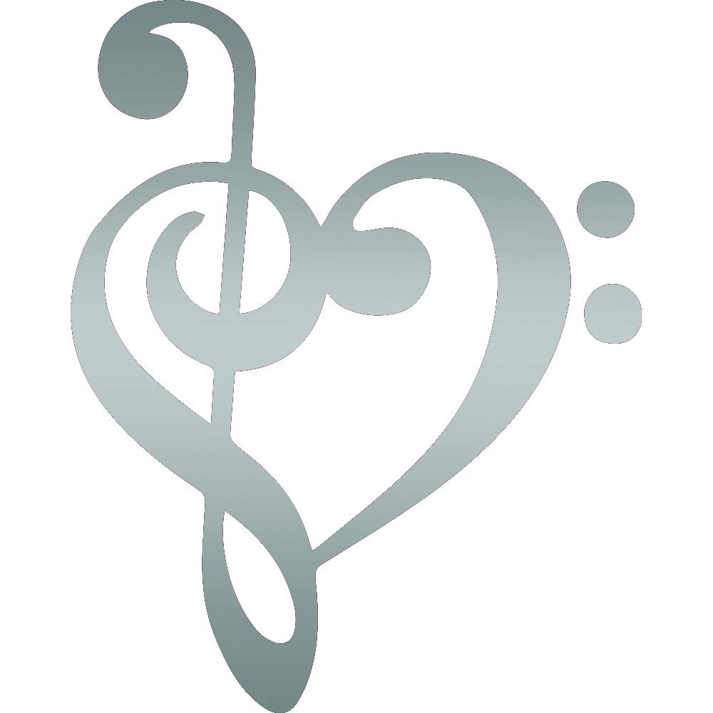 Music Note Heart Outline