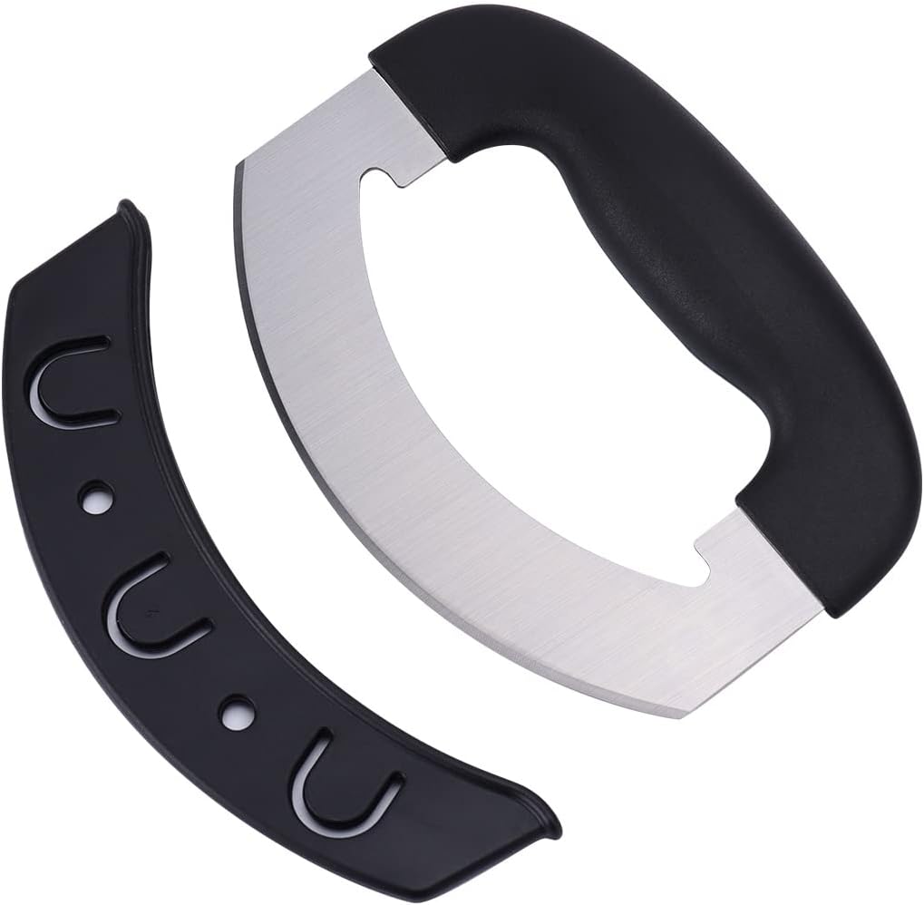 Amazon.com: KITCHENDAO Super Sharp Pizza Cutter Mezzaluna Salad Chopper ...