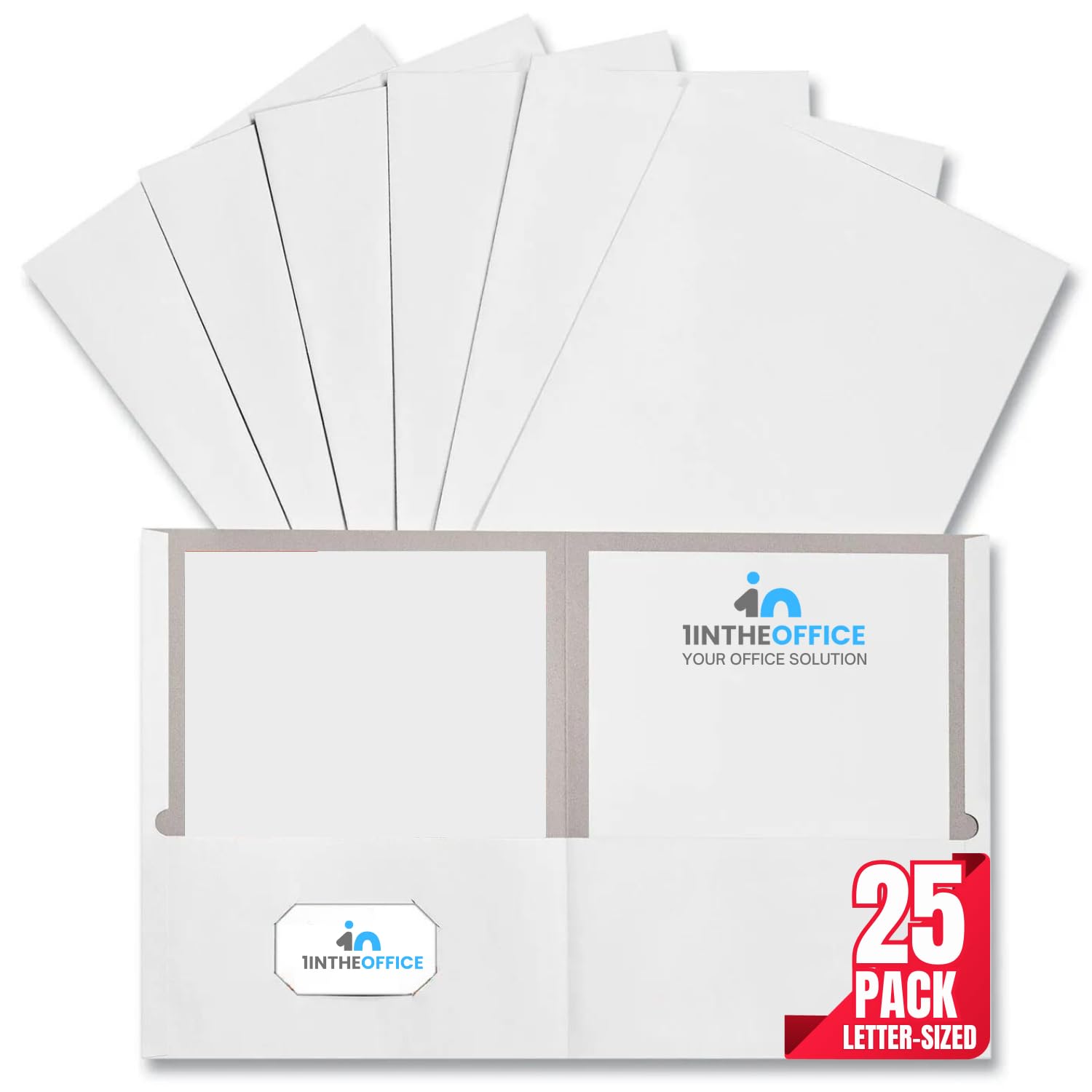 Amazon.com : 1InTheOffice White Folders with Pockets, 2 Pocket Folders ...