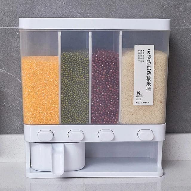 Buy PREMVATI Whole Grains Rice Bucket Wall-Mounted Rice Storage Tank 4 ...