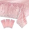 Amazon.com: Pajean 3 Pcs Pink and Rose Gold Tablecloths Glitter Diamond ...